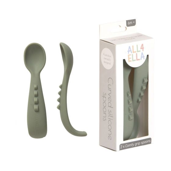 All 4 Ella - COMFY GRIP SILICONE SPOONS 2PK – Bubs and Cubs